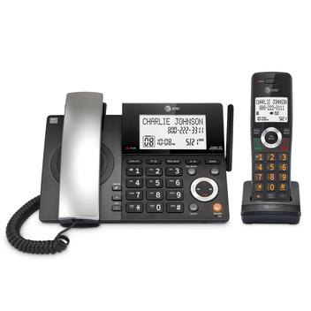 Telefone residencial AT&T DECT 6.0 com fio/sem fio com secretária ...