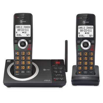 Telefone residencial sem fio AT&T CL82218 com secretária eletrônica e 2 ...