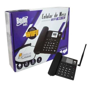 Telefone rural de mesa bdf-12 bedinsat com 3g wifi radio fm bluetooth 4 ...