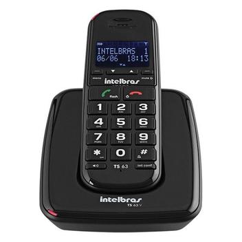 Telefone sem Fio Intelbras com Identificador TS 63 V Preto 4000048 ...