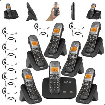 Telefone sem fio Mini Central PABX Para 2 linhas TS 5150 Com 6 Ramal e ...