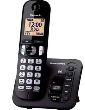 Telefone Sem Fio Panasonic com Secretaria Eletronica Luxx Black - Ramal - Magazine Luiza