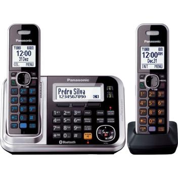 Telefone Sem Fio Panasonic KX-TG7841 + KX-TGA680 - Preto/Prata - Ramais - Magazine Luiza