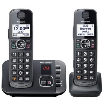 Telefone sem fio Panasonic KX-TGE632M com secretária eletrônica 2HS - Ramal - Magazine Luiza
