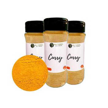 Tempero Curry Pó 100% Orgânico Kit 3 Pote Com Dosador 70G - Natural Do ...