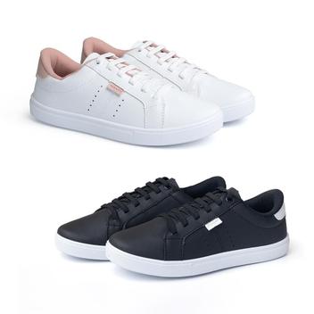 Tênis Feminino Casual Solado Reto Elástico Dia a Dia Kit 2 - Mendii ...