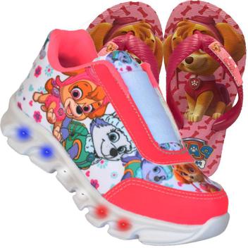 Tenis Feminino Infantil De Led Patrulha Canina Elastico Chinelo - Vick ...