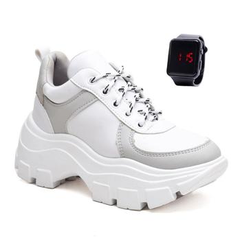 Tênis Feminino Tratorado Chuncky Solado Grosso + Relógio (TH179-TH180 ...