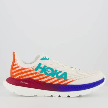 Tênis Hoka Mach 5 Branco e Vermelho - Tênis de Corrida - Magazine Luiza
