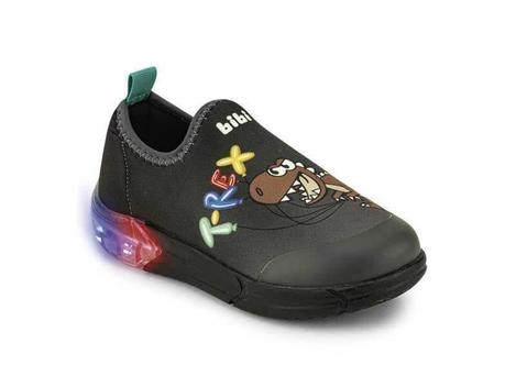 Tênis Infantil BIBI Space New Luz Led Colorido Estampa T-Rex Balões ...