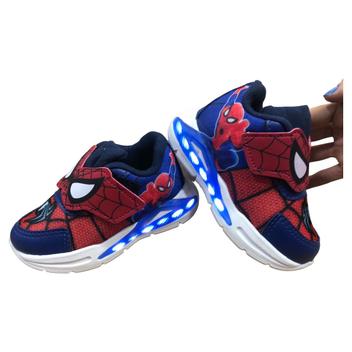 Tênis Infantil Menino Personagem Teia Aranha Luz que Pisca Luz Led que ...