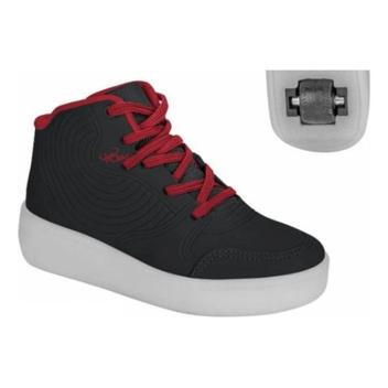 Tênis Kidy Street Star LED Rodinha Infantil Preto Vermelho - Tênis ...