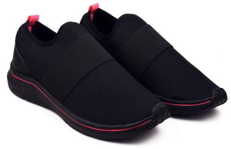 Tênis Preto Feminino Fali Acisc Confort Esporte sem Cadarço - Lig Shoes ...