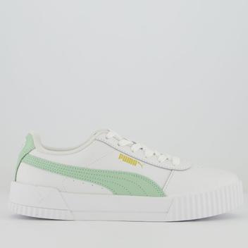 Tênis Puma Carina L BDP Feminino Branco e Verde - Tênis Esportivo ...