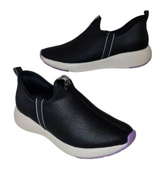 Tênis Usaflex AL2301 Elastano Preto Fácil Calce - Tênis Feminino ...