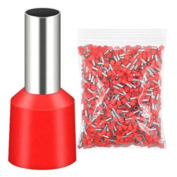 Terminal Elétrico Tubular Ilhós 10mm² E1012 Pré-Isolado - Vermelho - 50 ...