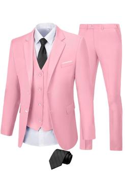 Terno de Formatura Masculino Mrbuerly Rosa XXL - Blazer, Colete e ...