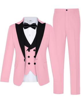 Terno masculino KEYWANTS, rosa, slim fit, smoking, 5 peças, tamanho 7 ...