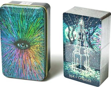 The Prisma Visions Tarot Deck Em Lata Com Bordas Prateadas Tarô Visões ...