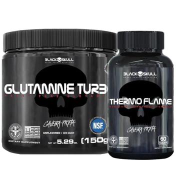 Thermo Flame 60 Caps + Glutamina Turbo 150g Black Skull - Termogênico ...