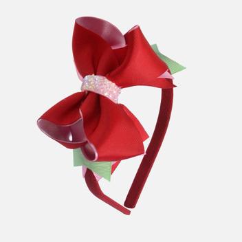 Tiara com laço Vermelho com Pedraria - Moderna Meninas - Tiara ...