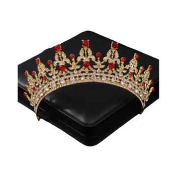 Tiaras Barrocas De Cristal Vermelho, Coroas Com Strass, Diadema De Noiva, Acessórios Para Cabelo ...