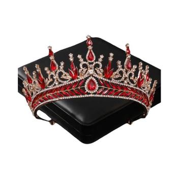Tiaras Barrocas De Cristal Vermelho, Coroas Com Strass, Diadema De Noiva, Acessórios Para Cabelo ...