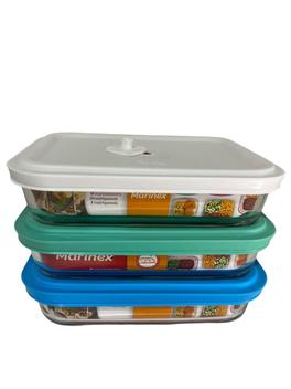 Tigela De Vidro Marinex Retangular 750 Ml Com Tampa color - Tigela ...