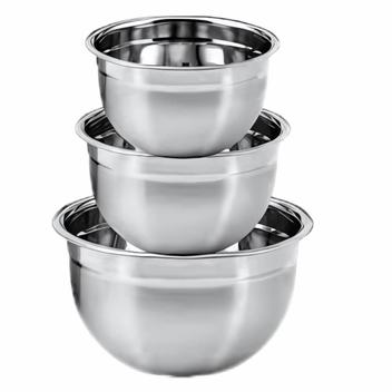 Tigela Inox Bowl 22cm, 20cm, 18cm Ideal para Chefs e Cozinha Prática ...