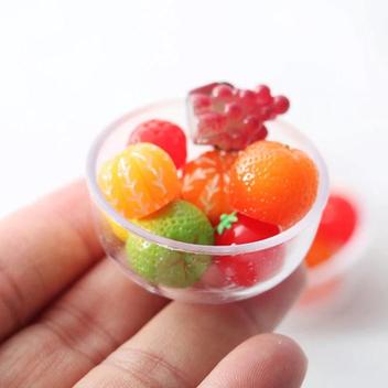 Tigela Transparente Em Escala 1:12 Com 8 Peças De Mini Frutas Para Casa ...
