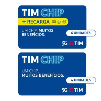 TIM Chip Kit 10 unidades: 4 sem recarga e 6 com recarga - Chip de ...
