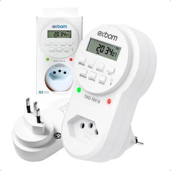 Timer Digital Elétrico De Tomada Temporizador 10A Exbom - Temporizador ...