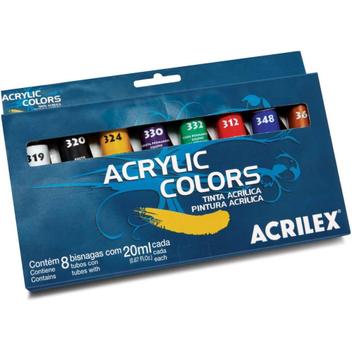 Tinta Acrílica ACRYLIC Colors 20ML Estojo com 8 Cores - Acrilex ...