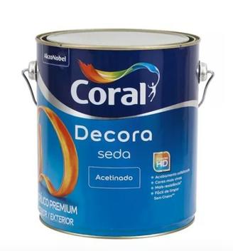Tinta Acrílica Premium Coral Decora Seda AC 3,6L Branco - Tinta para ...