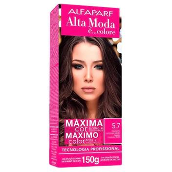 Tinta Alta Moda 5.7 Castanho Luminoso Medio Alfaparf - Tinta de Cabelo ...