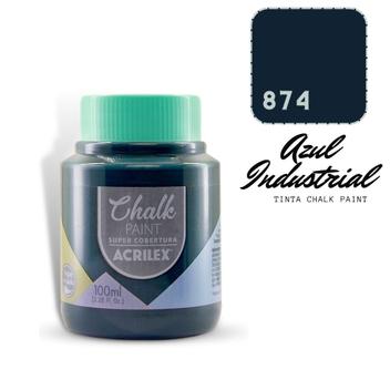 Tinta Chalk Paint Acrilex 100ml 874 Azul Industrial - Pintura ...