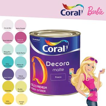 Tinta Coral Decora Matte Coleção Barbie 3,2L - Tinta para Parede ...