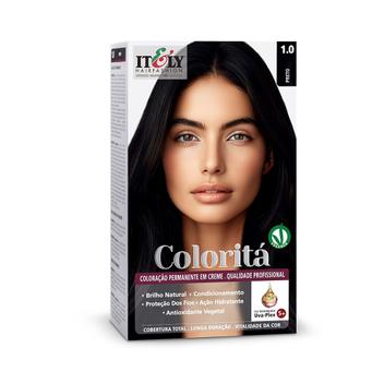 Tinta de Cabelo Coloritá Itely Coloração Em Creme 1.0 Preto - Tinta de ...