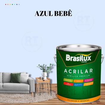 Tinta De Parede Brasilux Acrilar Cor Azul Fosca Lavável Antimofo ...