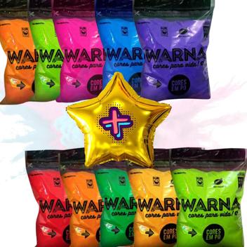 Tinta Em Pó Colorido, Kit 10 Cores Sortidas Com 100Gr Cada + Balão ...