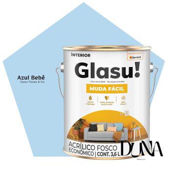 Tinta Glasu Muda Fácil Antimofo Econômica Azul Bebê 3,6L - Tinta para ...