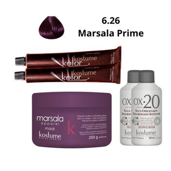 Tinta Marsala Kostume 6.26 + Mascara Intensificadora - Tinta de Cabelo ...