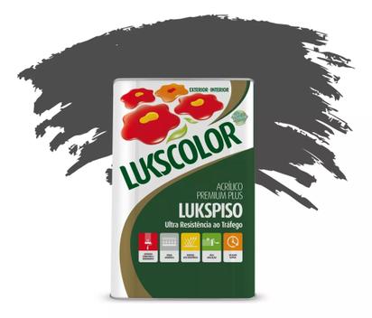 Tinta P/ Piso Lukspiso Lukscolor Base Água Cor Cinza 18L - Tinta para ...