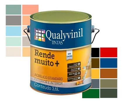 Tinta Para Parede Fosca Rende Muito+ Qualyvinil 3,6 Litros - Tinta para ...