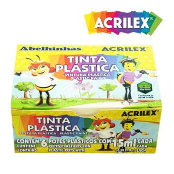 Tinta Plástica 15ml 6 Cores Acrilex - Tintas para Artesanato - Magazine ...