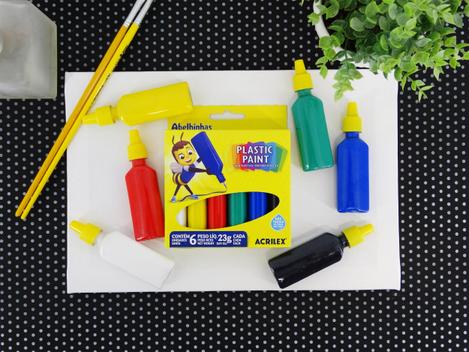 Tinta Plástica 6 Cores Acrilex 3 Unidades - Tintas para Artesanato ...
