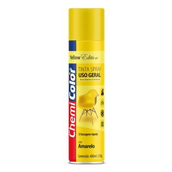 Tinta Spray Amarelo 400ml Chemicolor Uso Geral Interna Externa Seca ...