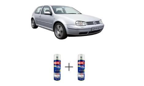 Tinta Spray Automotiva Prata Reflex VW 300ml + Spray Verniz 300ml ...