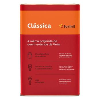 Tinta Suvinil Clássica Premium Fosco 18L - Tinta para Parede / Madeira ...