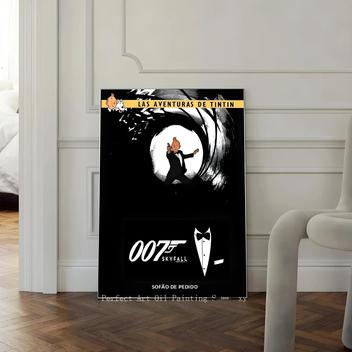 Tintin Anime Poster Papel Art Print Para Casa Sala De Estar Entrada ...